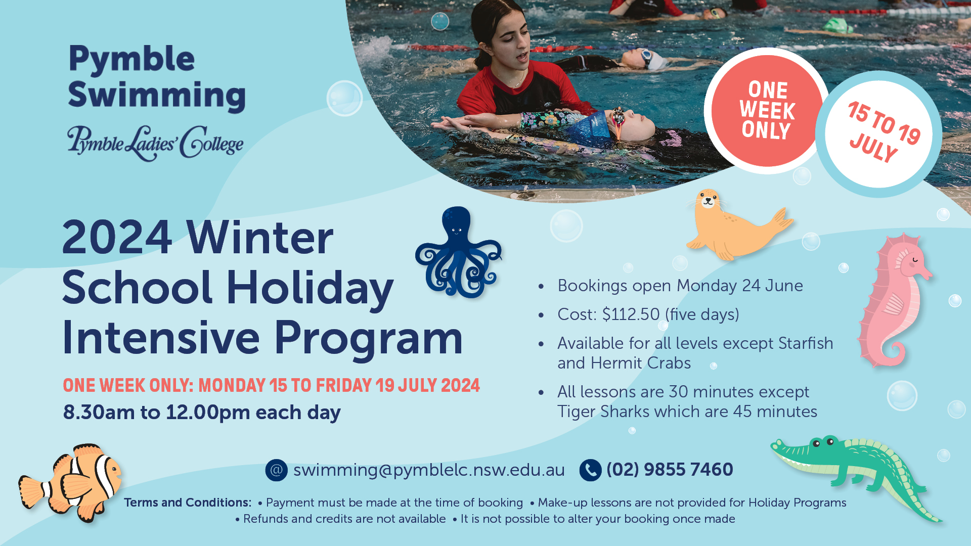 2024 Winter School Holiday Intensive Program – Pymble Swimming
