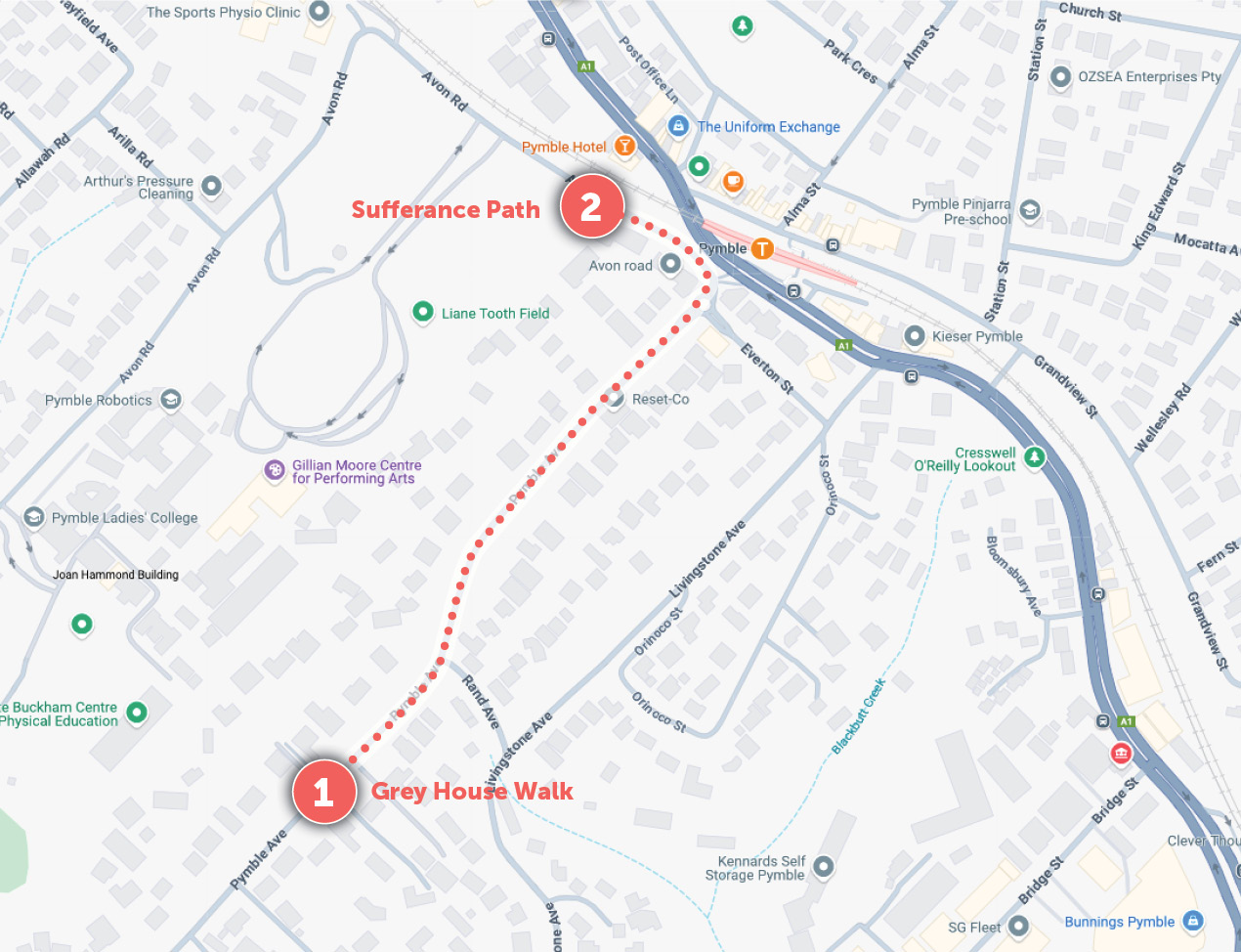 Grey house walk closure – Pymble Ladies' College